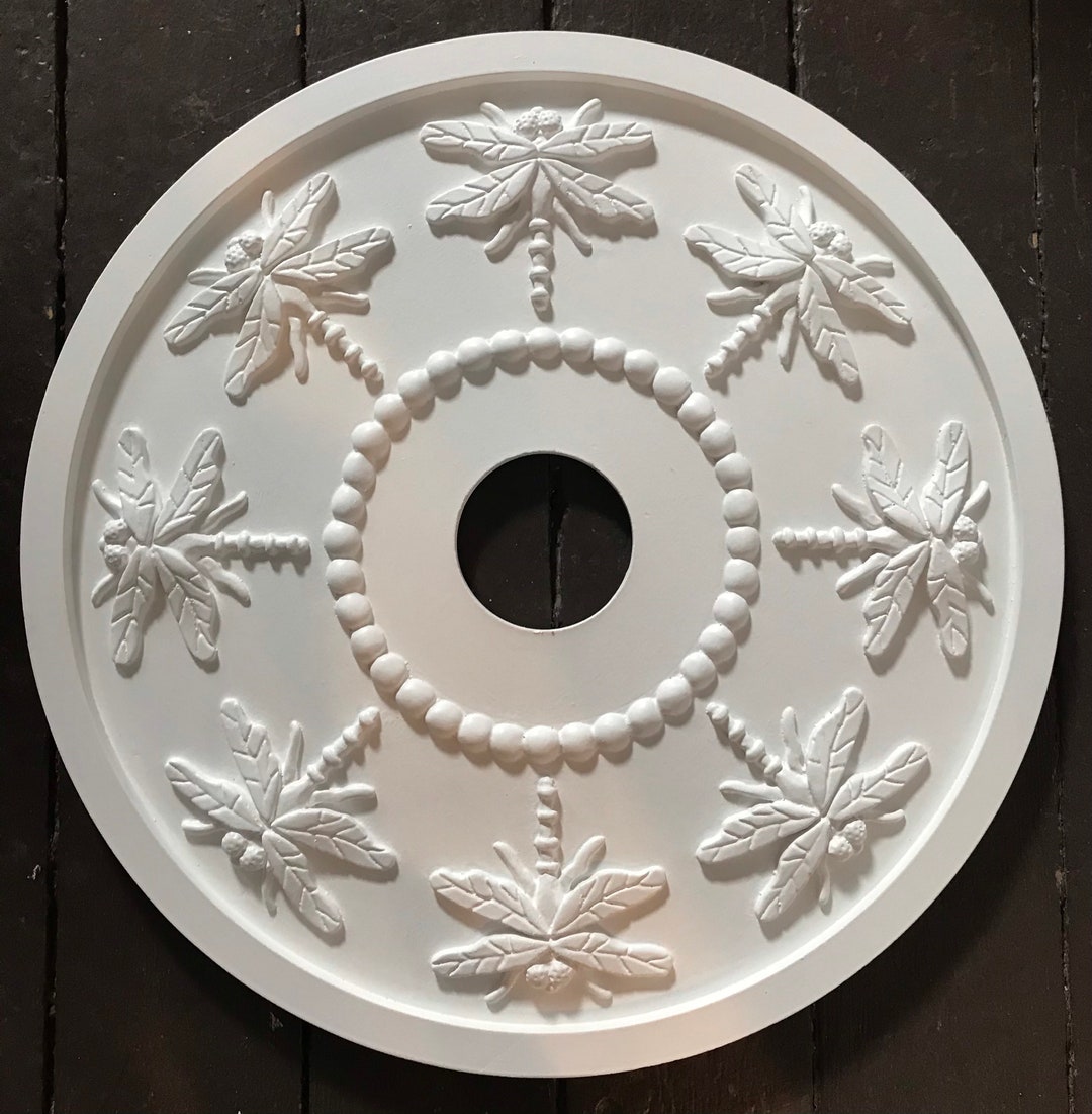 Ceiling Medallions, White Decor, Dragonflry Decor, White Ceiling ...