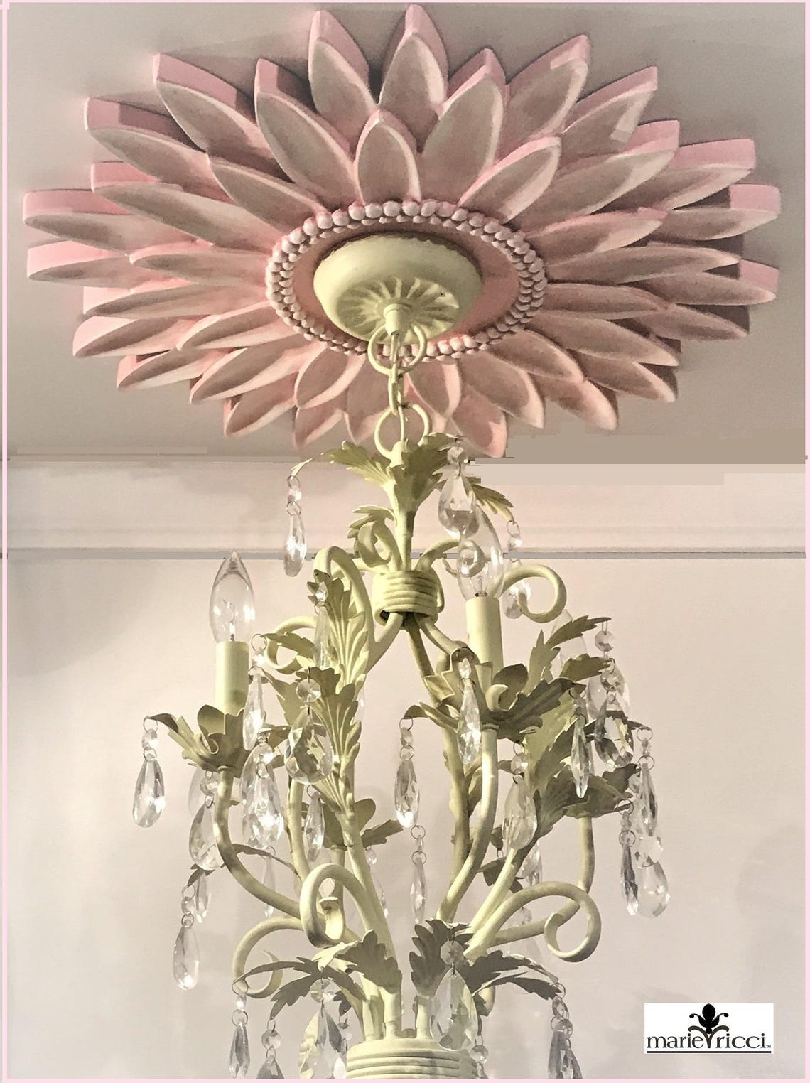 Pink Flower Decor Sunflower Ceiling Medallion Home and - Etsy