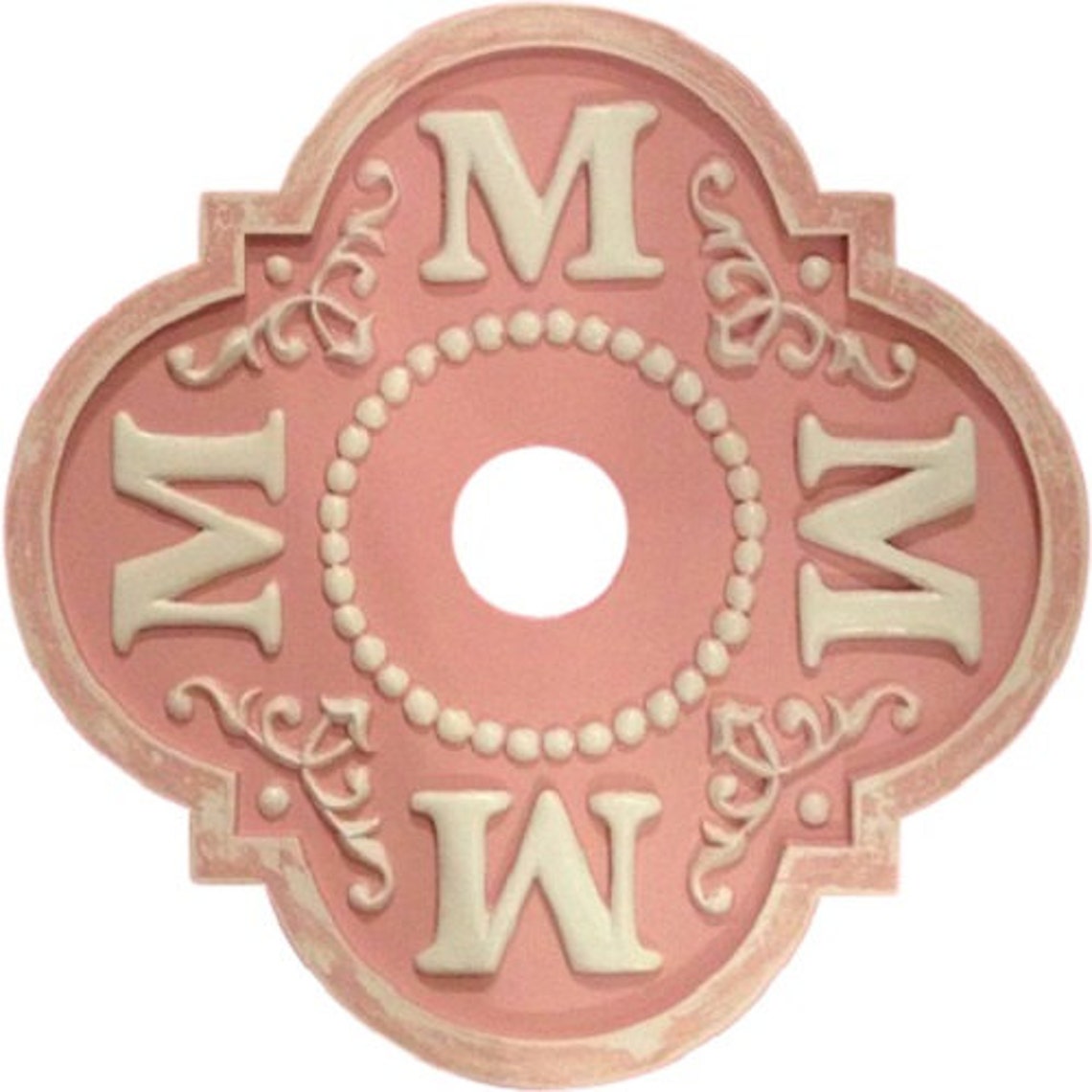 Monogram Ceiling Medallion: Custom Painted Floral Nursery Decor - Etsy