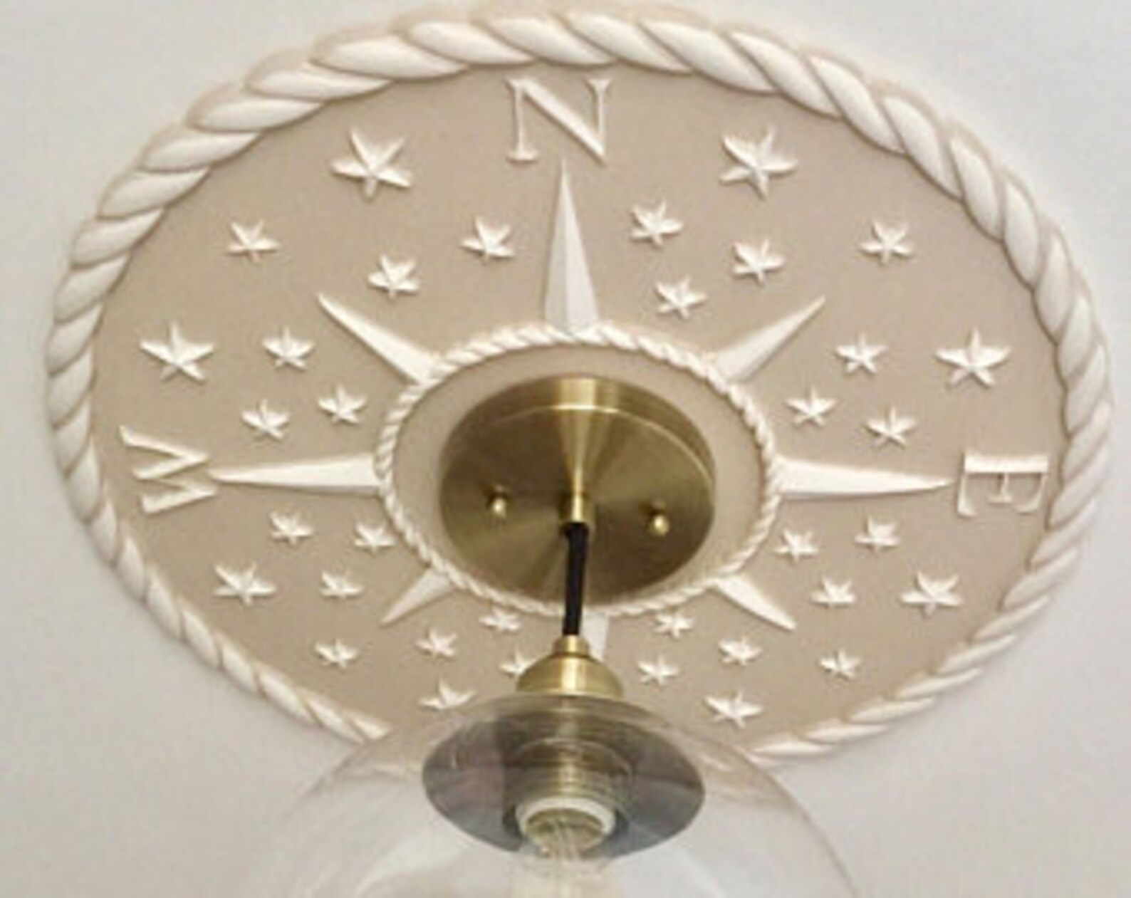 Navy and Gold Decor Compass Rose Compass Ceiling Medallion | Etsy