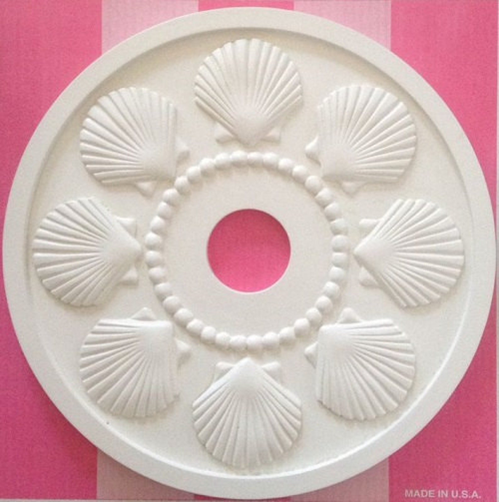 Seashell Ceiling Medallion White Ceiling Medallion Seashell - Etsy