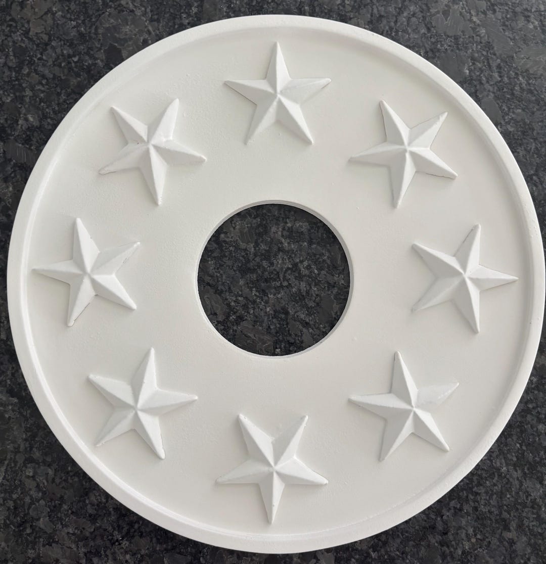 10" Star Ceiling Medallion, Small Star Ceiling Medallion, White ...