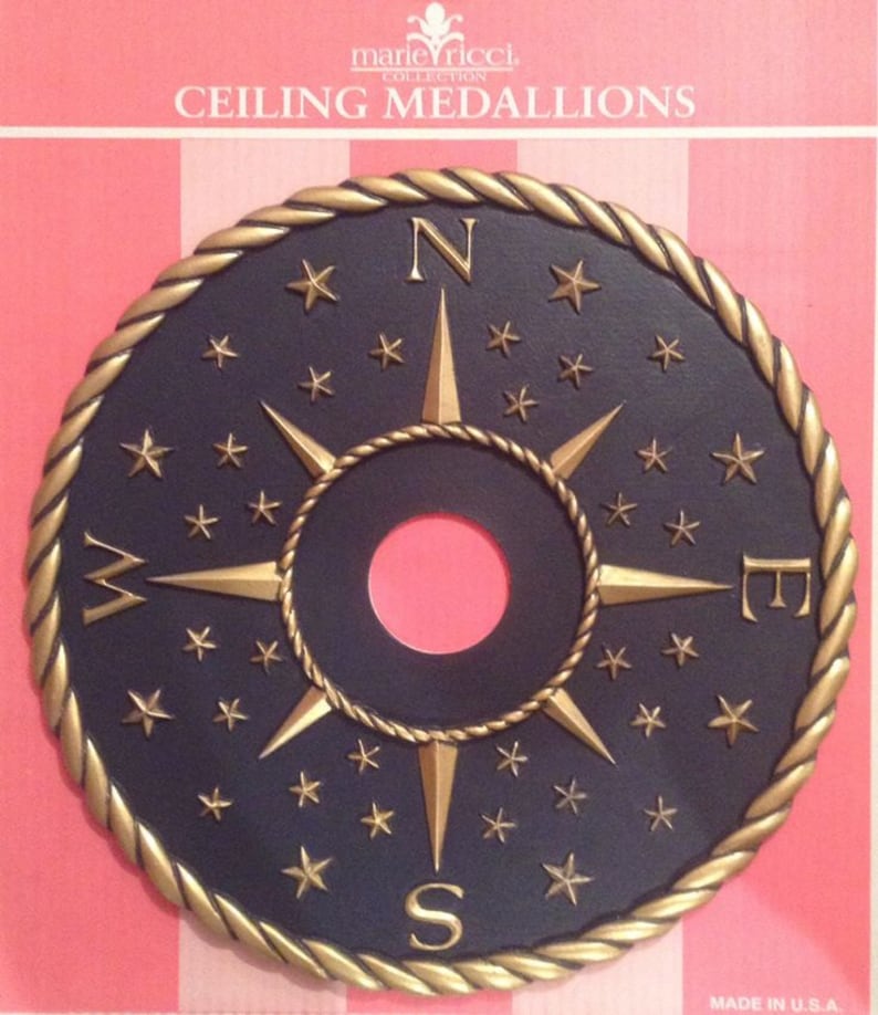 Nautical Compass Rose Ceiling Medallion: Beach Decor Lighting - Etsy