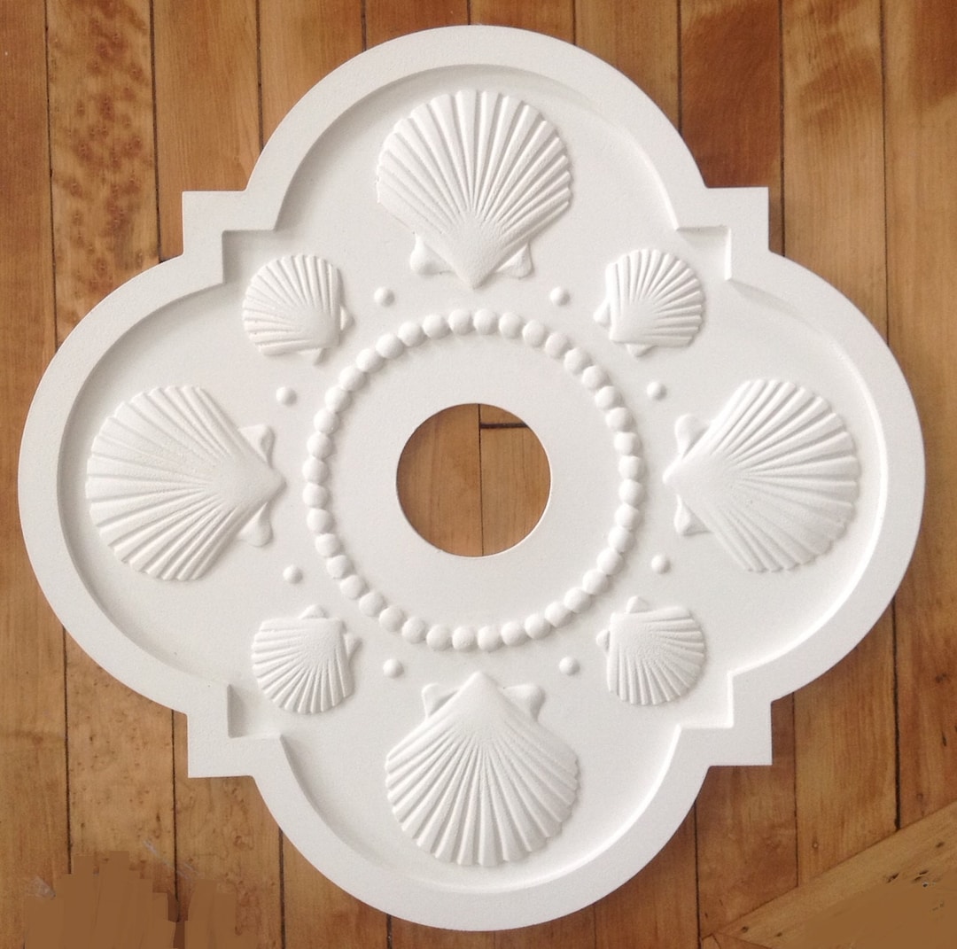 Seashell Ceiling Medallion, Ceiling Medallions, Seashell Decor, Home ...