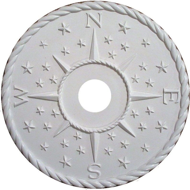 Compass Rose Navy and Gold Decor Ceiling Medallions | Etsy