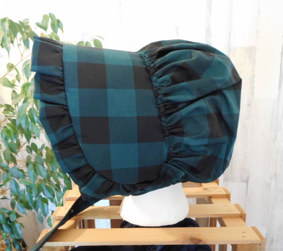 Ladies Bonnet Green Buffalo Plaid - Etsy