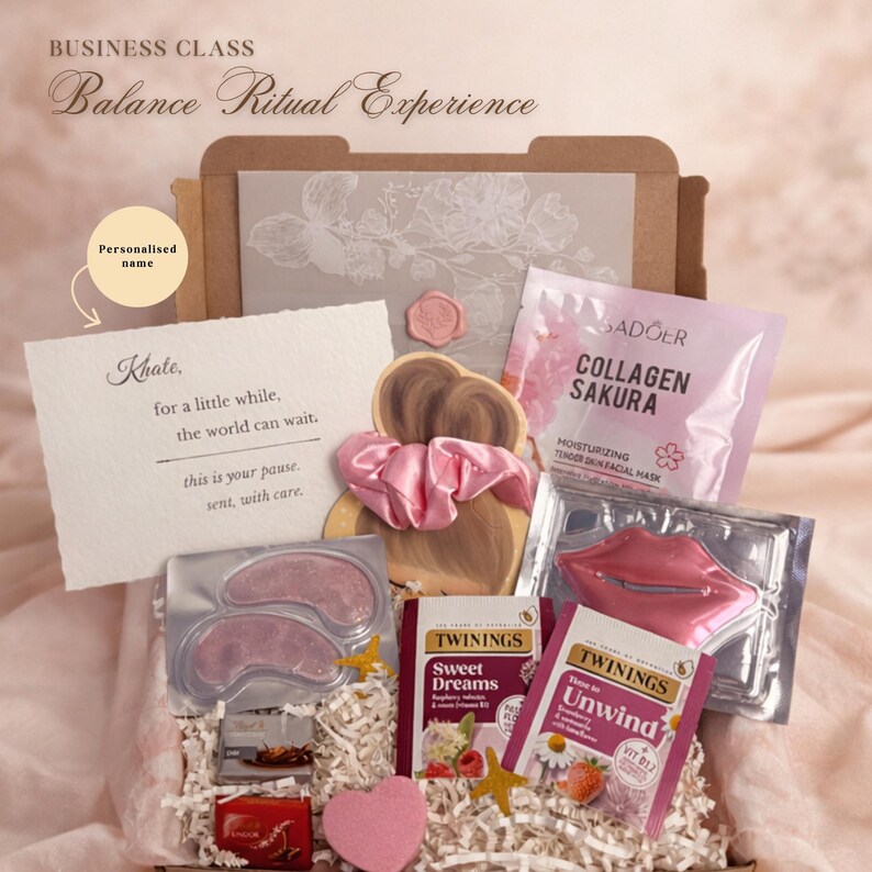 Pink Gift Box Blush Pause, Birthday Pamper Hamper, Self Care Package ...