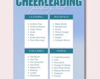 Cheer Competition Packing List, Cheerleading - Etsy