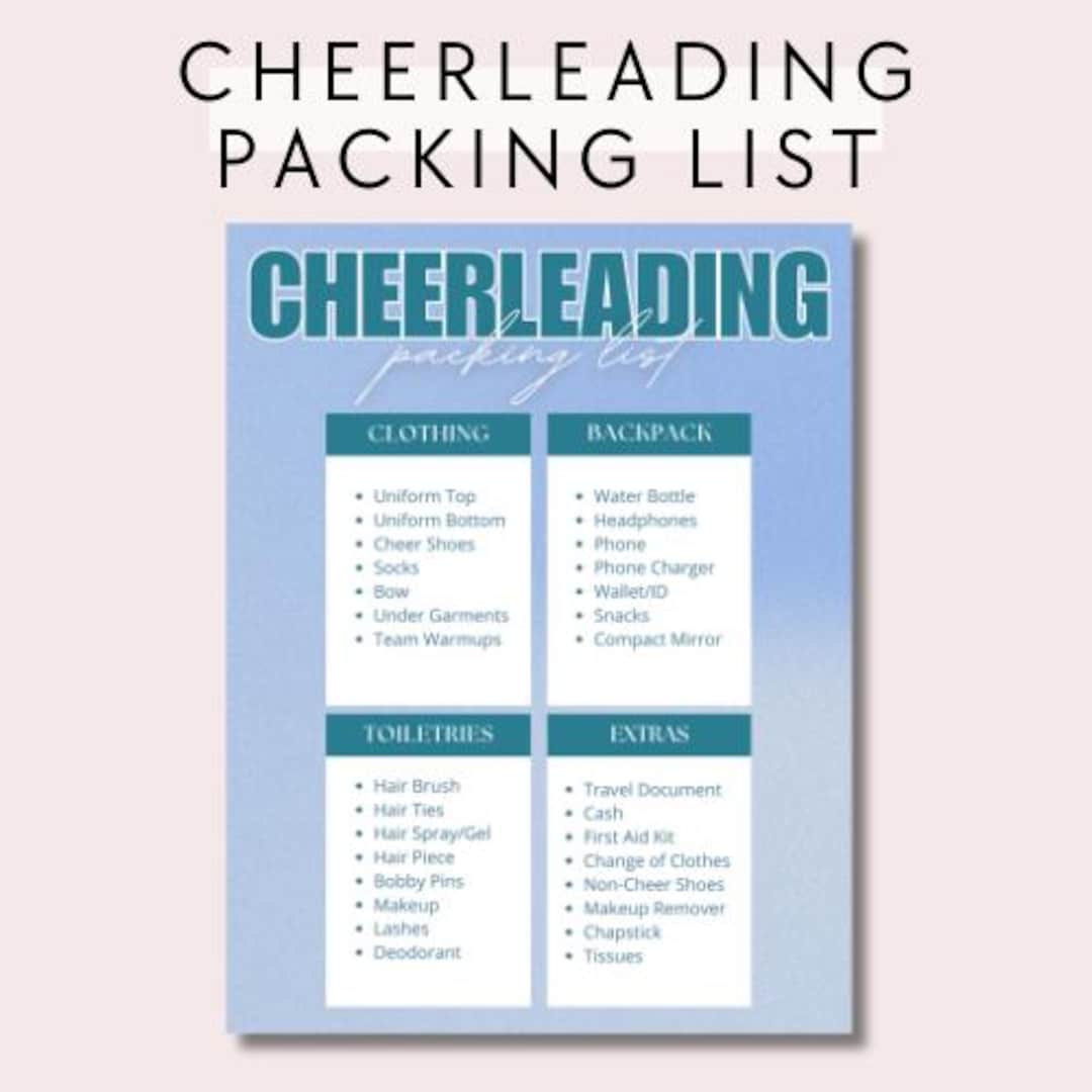 Cheerleading Competition Packing List - Etsy
