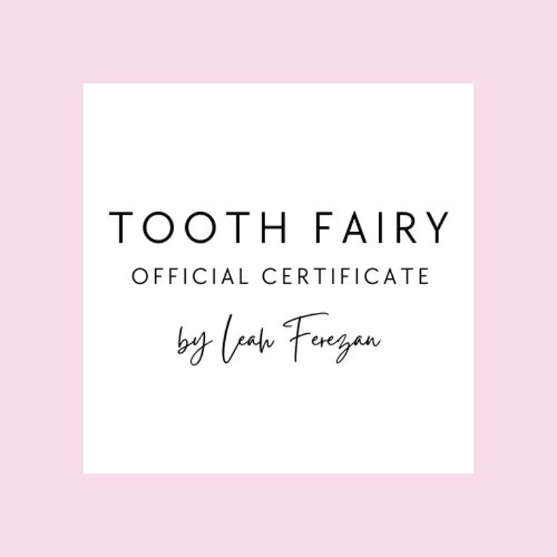 Tooth Fairy Official Certificate - Etsy