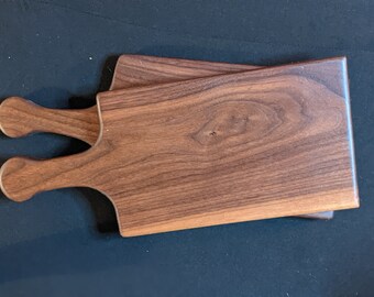 Solid Black Walnut Charcuterie Board With Modern Round Handle - Etsy