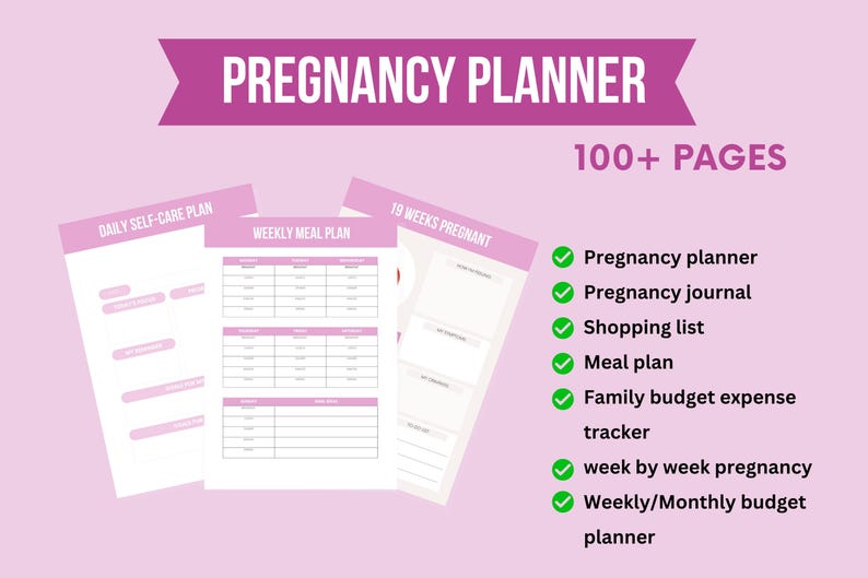 Ultimate Baby Prep Bundle Birth Plan Checklists Budget Tracker