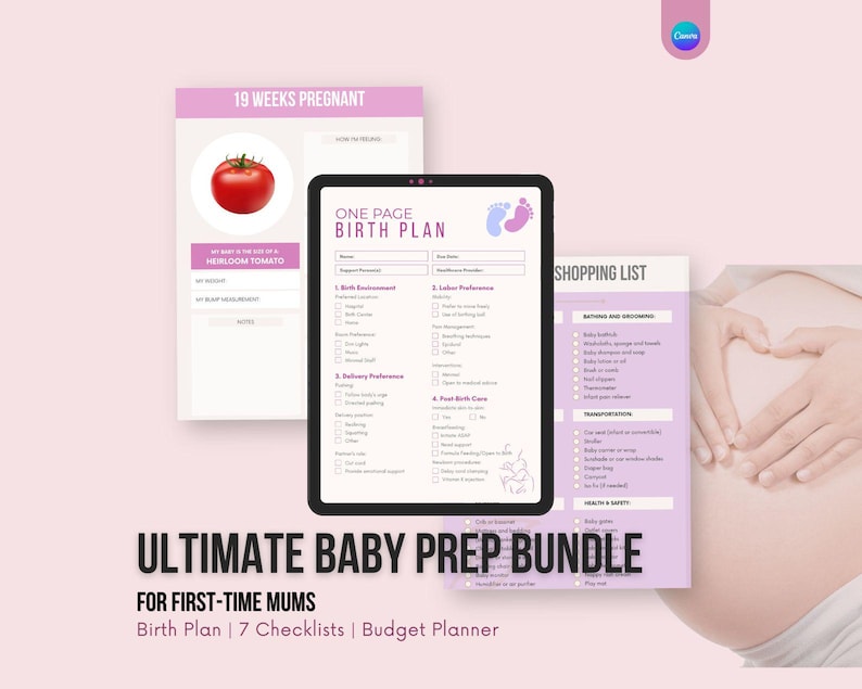 Ultimate Baby Prep Bundle | Birth Plan, Checklists, Budget Tracker ...