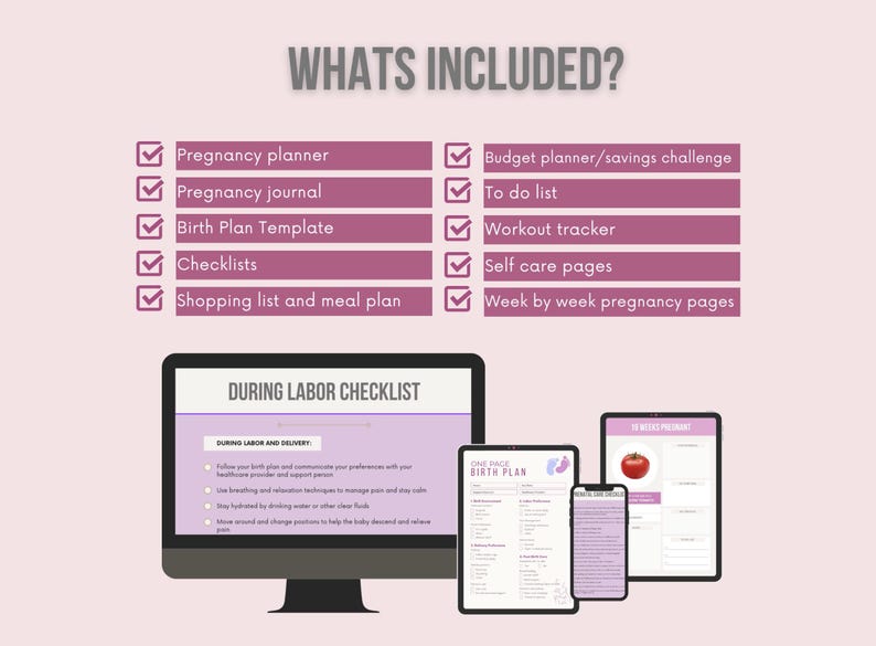 Ultimate Baby Prep Bundle | Birth Plan, Checklists, Budget Tracker ...