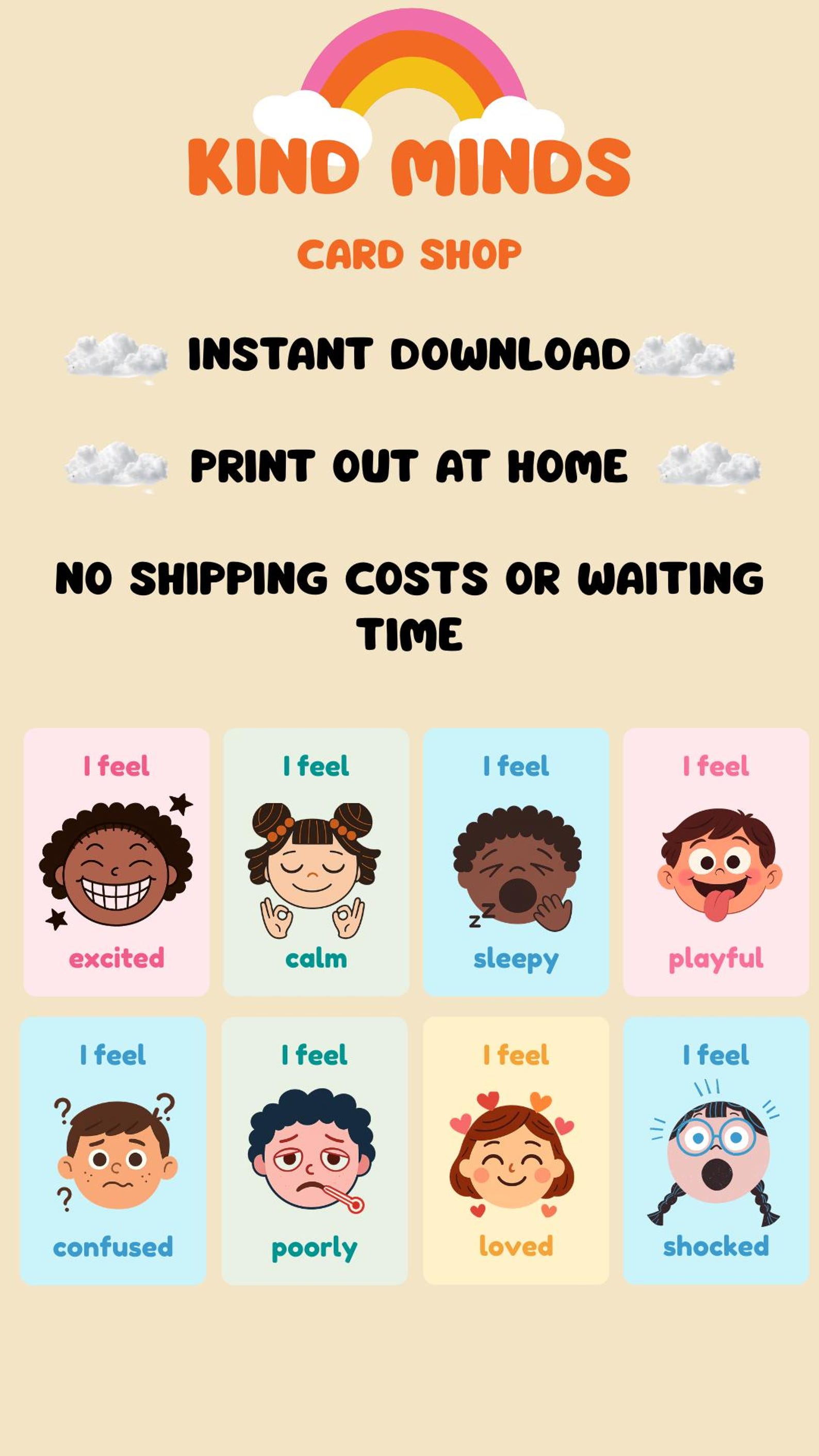 Printable Emotion Flashcards for Kids | Feelings Cards | Social ...
