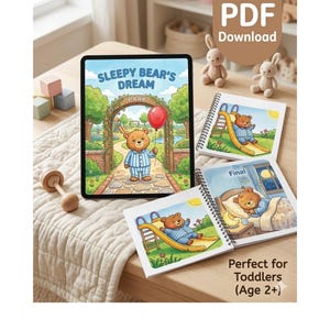 Sleepy Bear Bedtime Story Book, Toddler Coloring Pages, Childrens Night ...