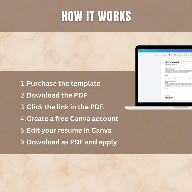 ATS Friendly Resume Template | Modern Minimal Canva CV (digital ...