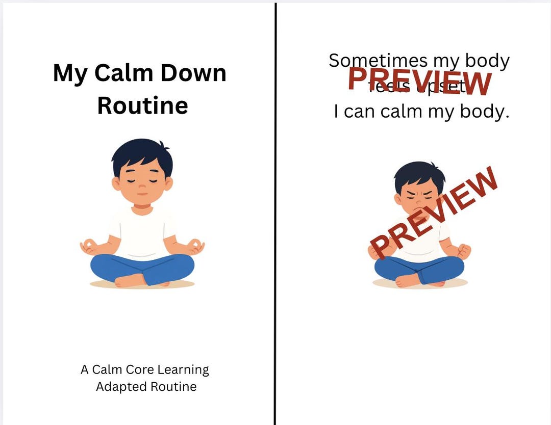 My Calm Down Routine Social Story | Autism Visual Schedule Printable ...