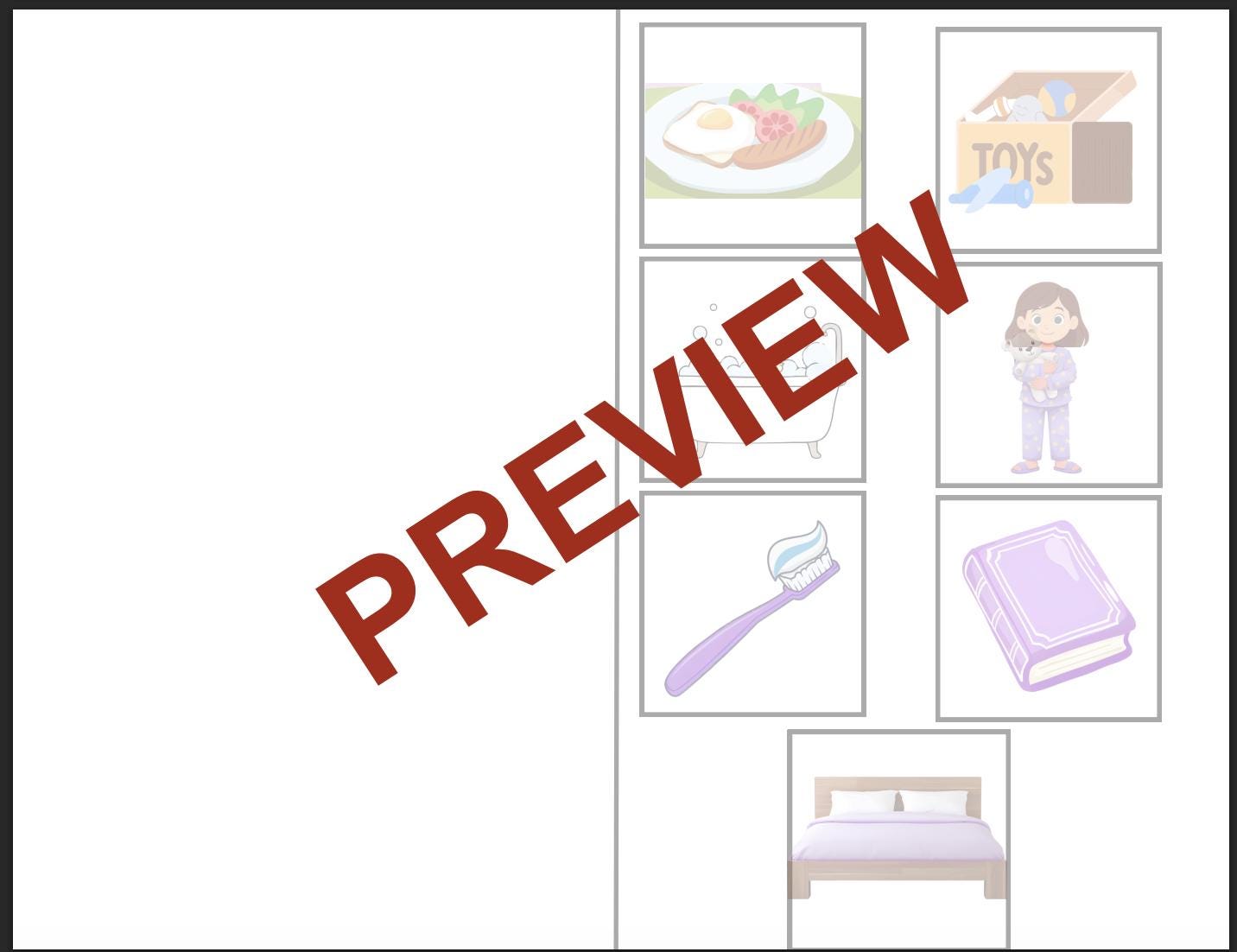 Autism Evening Routine Social Story | Bedtime Visual Schedule Printable ...