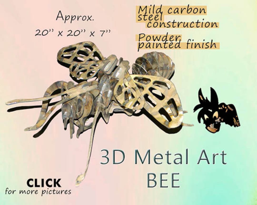 A Metal Art Bumble Bee, Steel Bee Art - Etsy