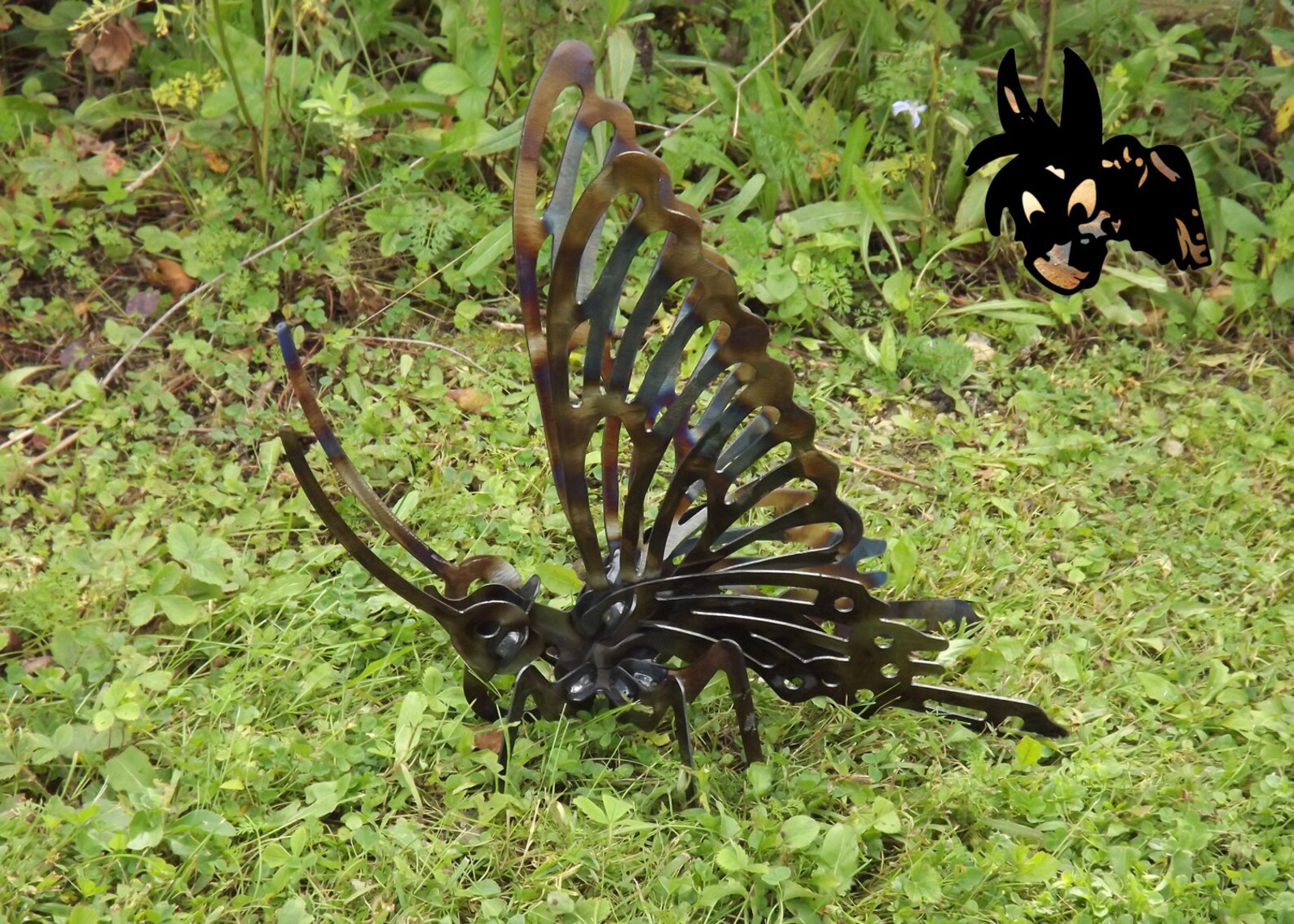 Small Steel Art Butterfly: Torched Metal Garden Decor - Etsy