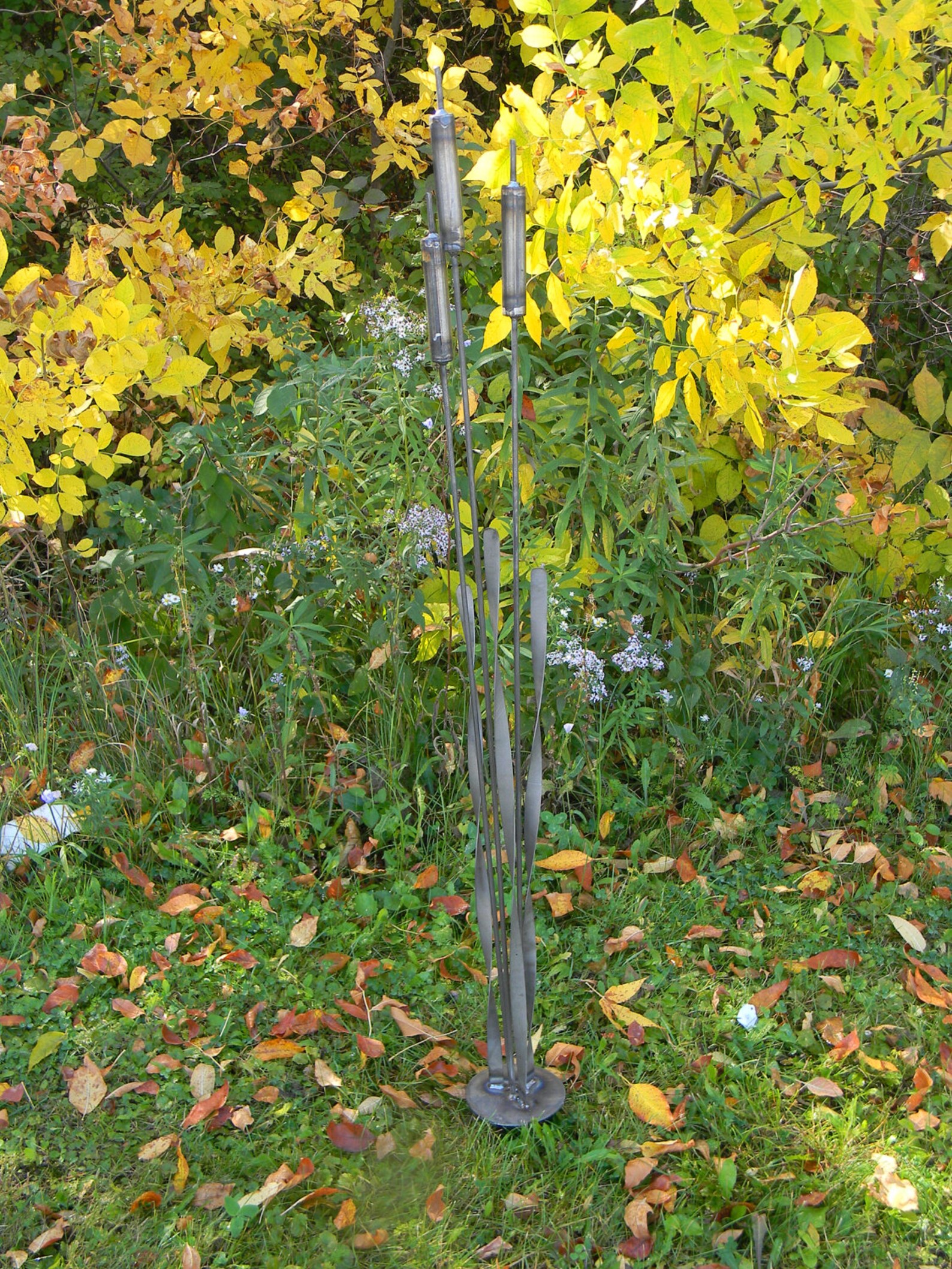 Metal Flowers cattails Garden Art Steel - Etsy