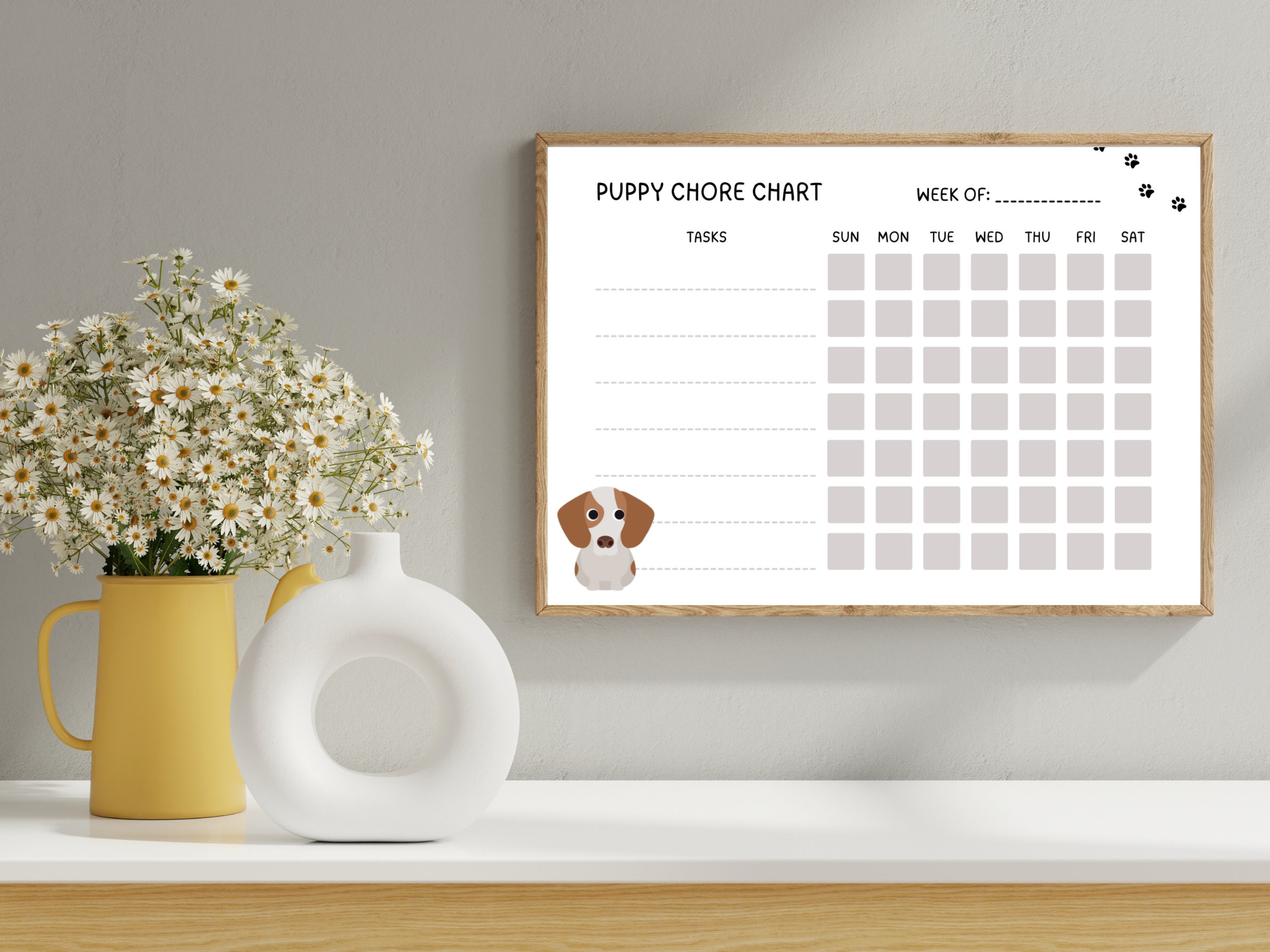 Wiener Dog Puppy Chore Chart Kids Chore Chart New Puppy Chore Chart ...