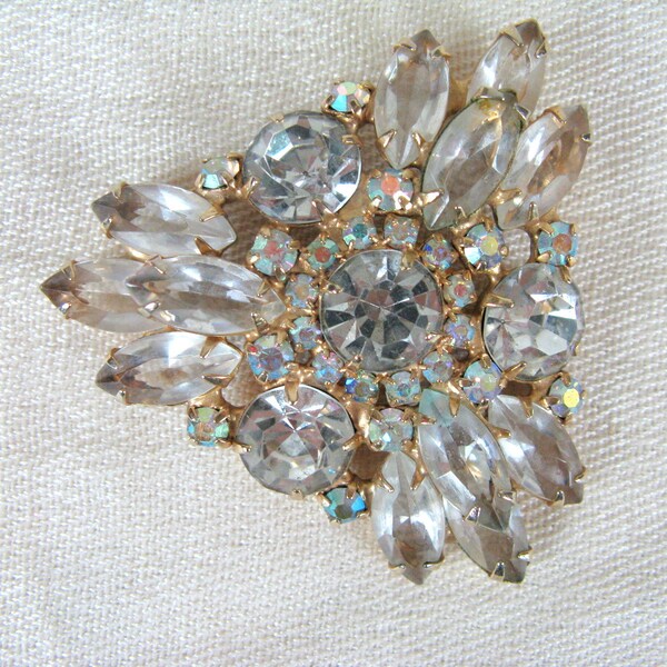 Ab Rhinestone Brooch Etsy