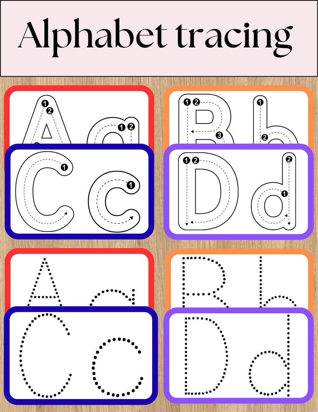 Alphabet Tracing Task Card Printable, Uppercase Lowercase Letter ...