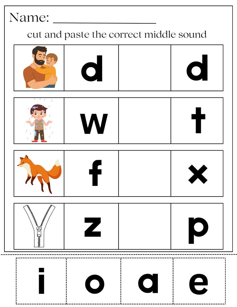 CVC Word Worksheets, Beginning Middle Ending Sounds Phonics (digital ...