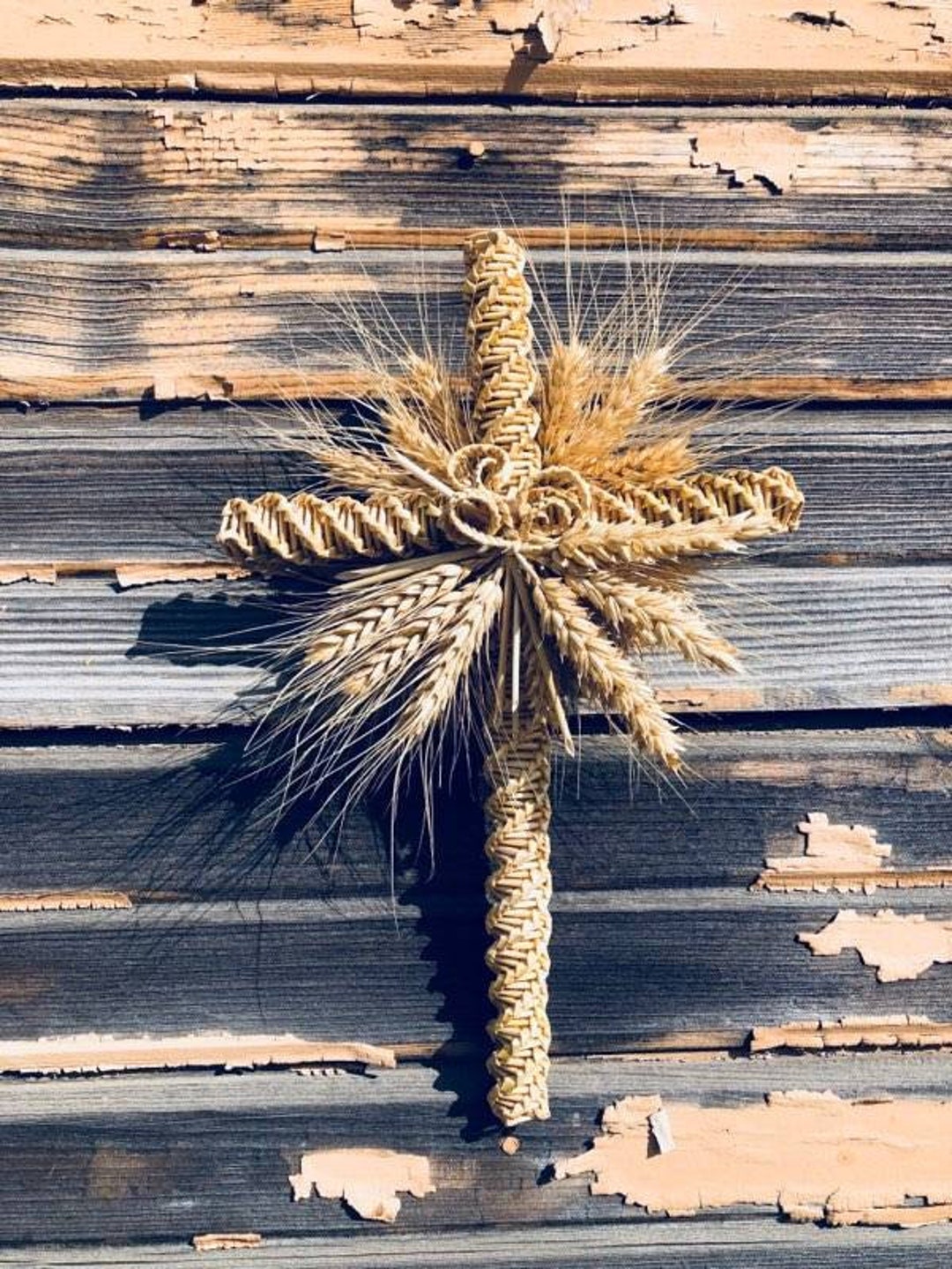 Large Wheat Weaving Cross - Etsy