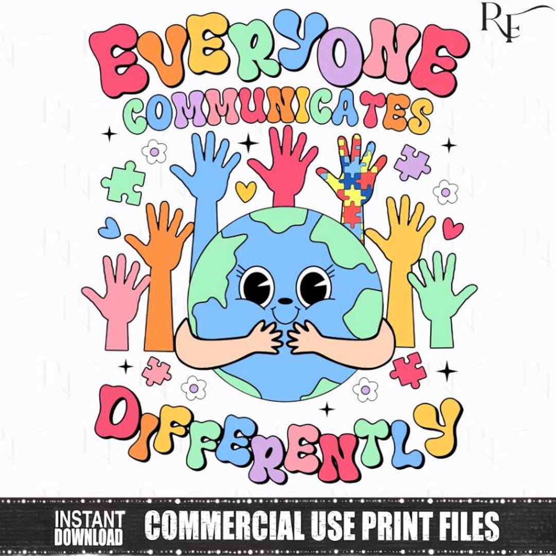 Everyone Communicates Differently PNG, Autism Awareness Puzzle Piece ...