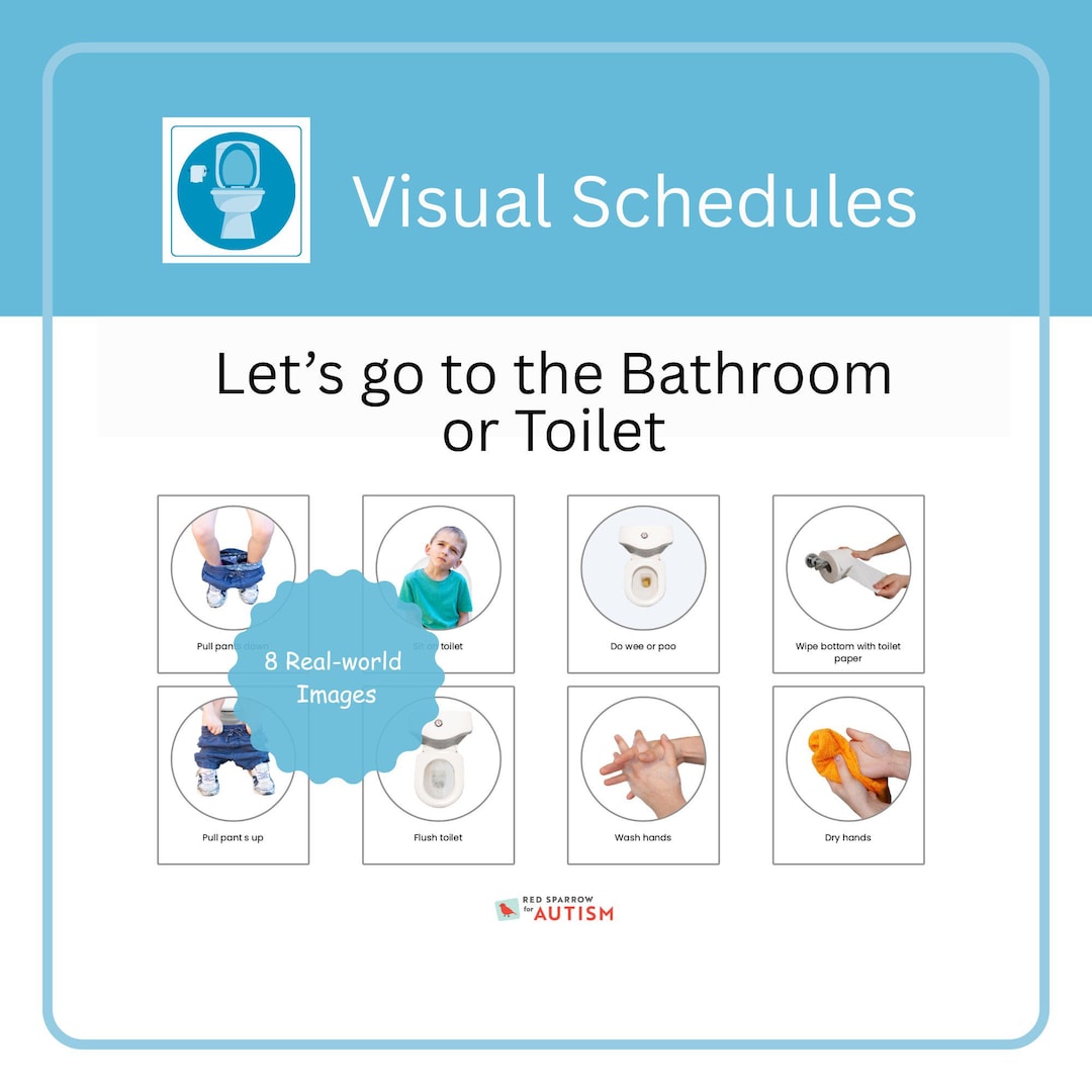 Autism Bathroom/toilet - Visual Schedule Daily Living Skills for Home ...