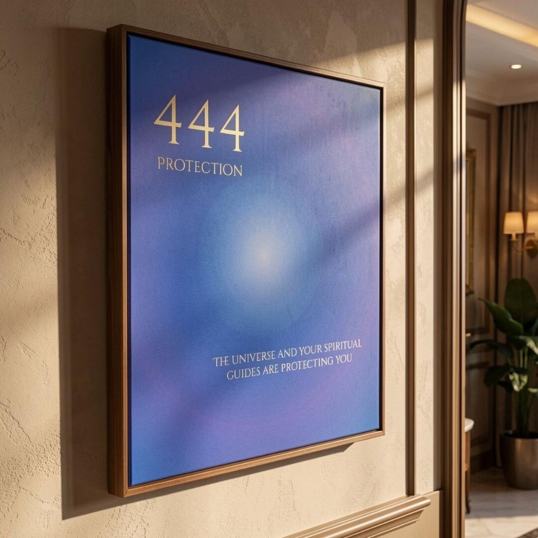 444 Angel Number Printable, Protection Aura Gradient Wall Art ...