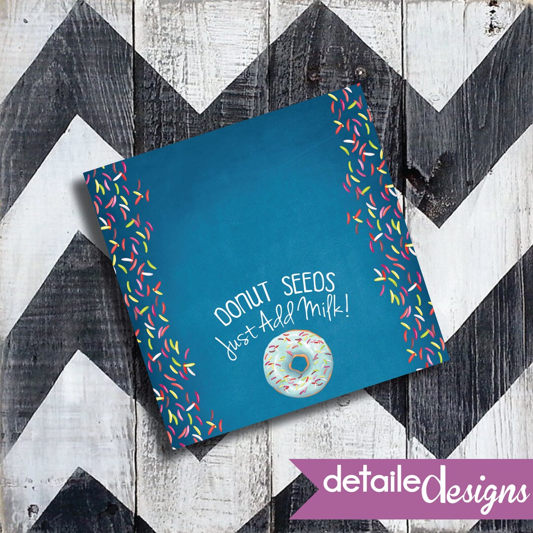 DONUT SEEDS Favor Tag, Birthday, Baby Shower, Kid's Party Digital ...