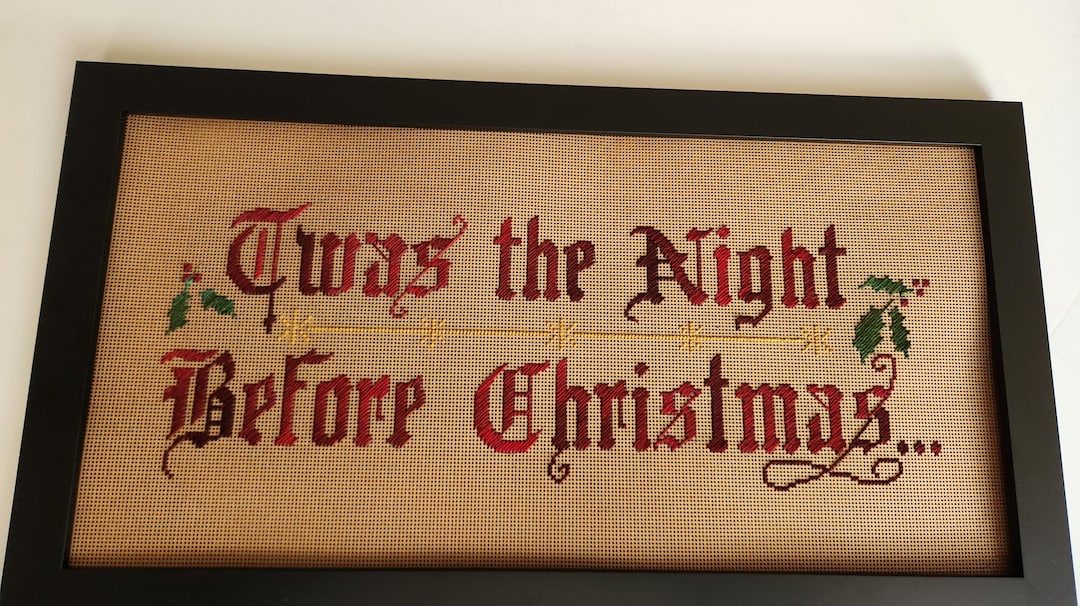 Twas the Night Before Christmas KIT TO STITCH, Motto Sampler 9x18 ...