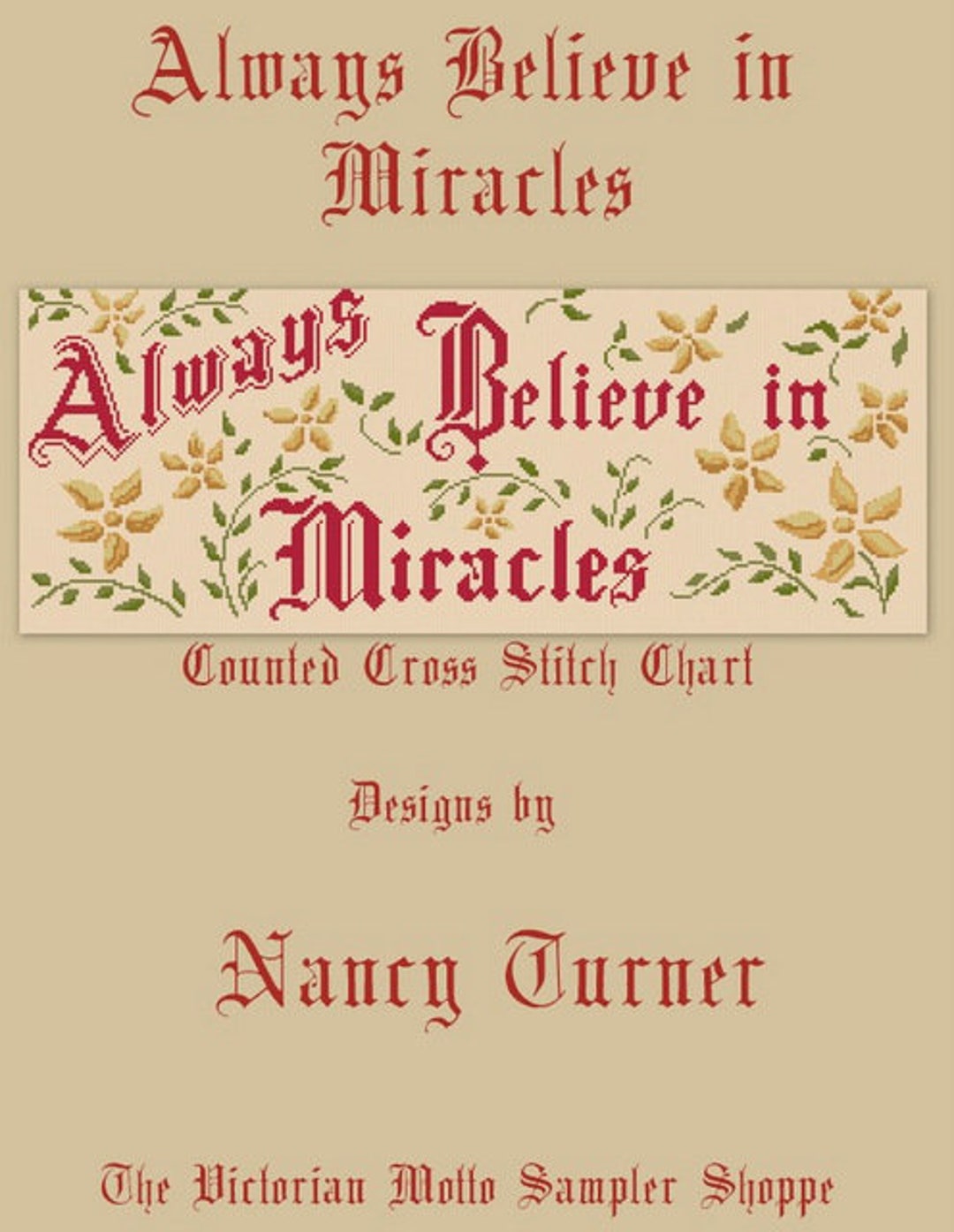 Always Believe in Miracles Motto Cross Stitch Chart - Etsy