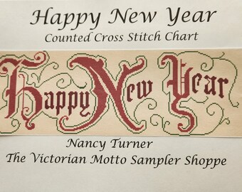 Happy New Year Cross Stitch Pattern - Etsy