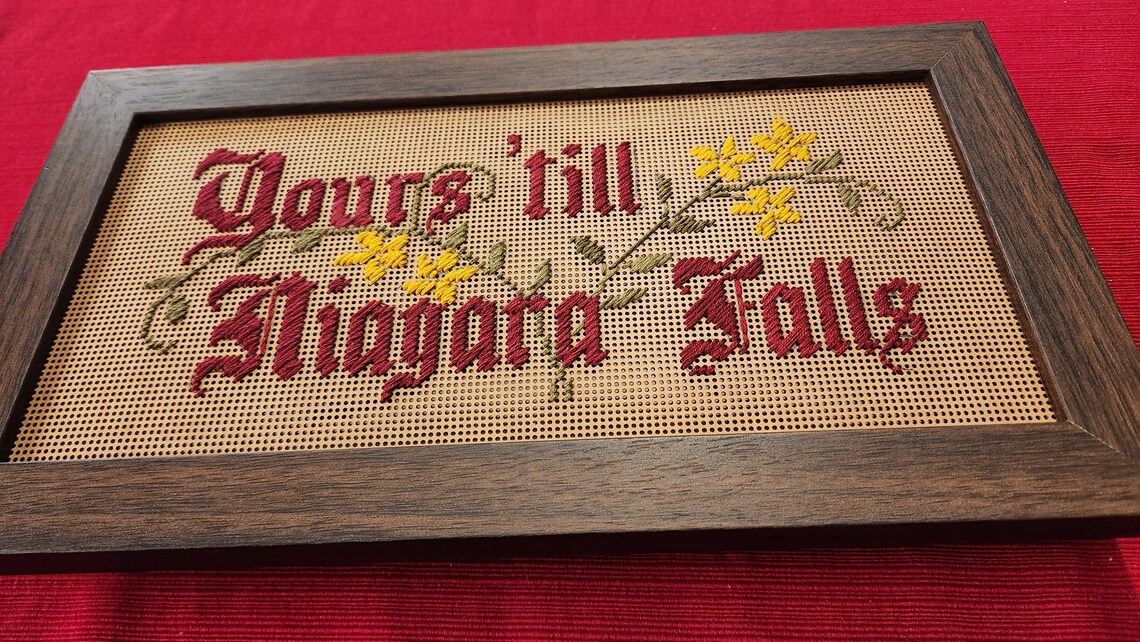 Mini Motto KIT TO STITCH. Yours 'till Niagara Falls 5x10 Punched Paper ...