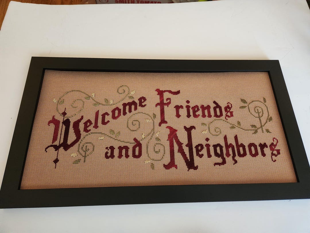 Victorian Motto Sampler Welcome Friends and Neighbors Punched Paper KIT ...
