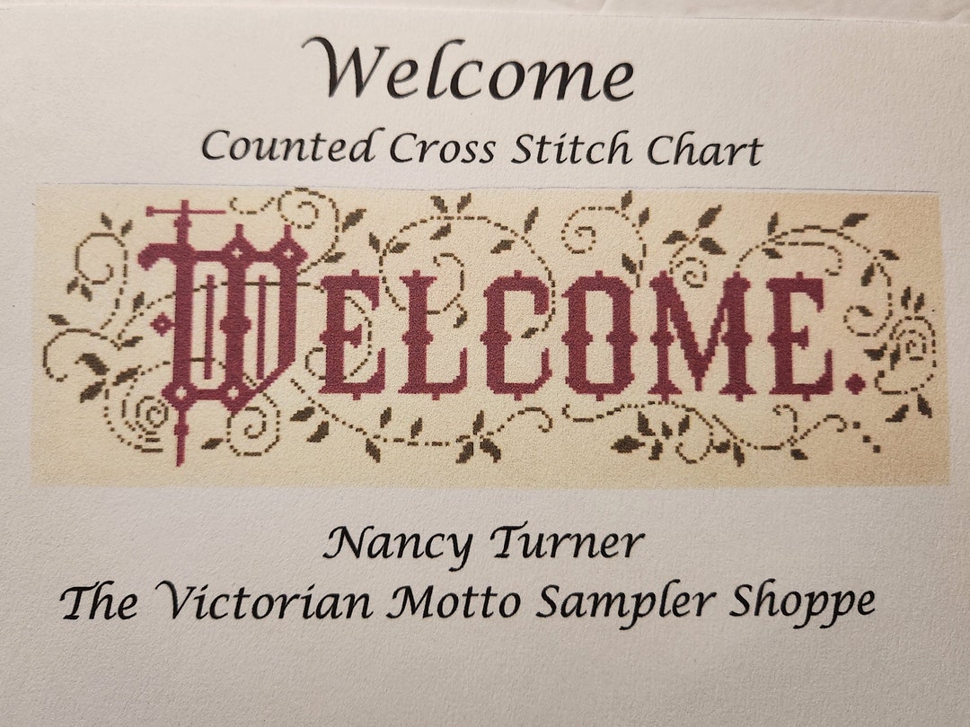 Welcome Motto Sampler Cross Stitch Chart - Etsy