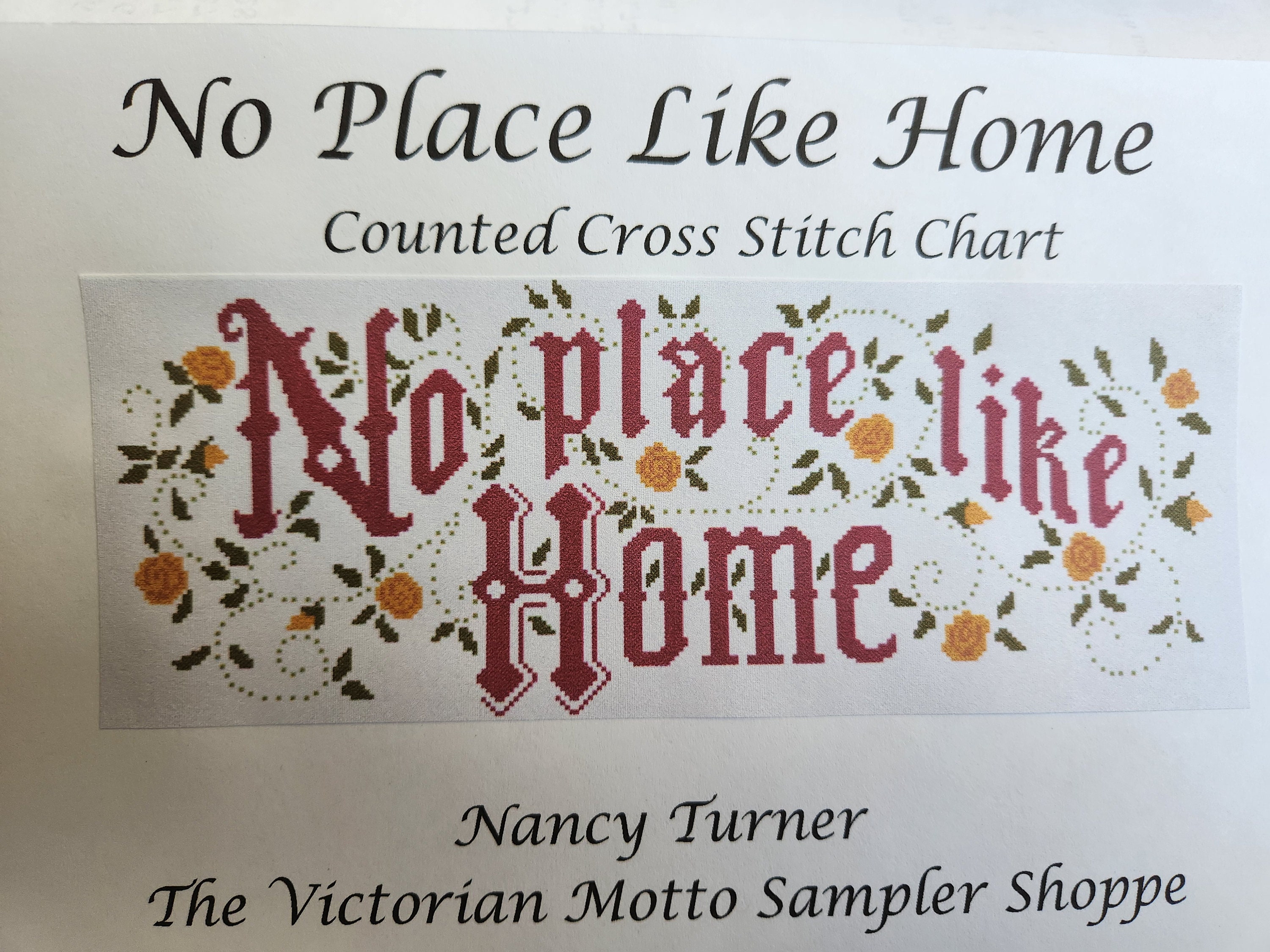 No Place Like Home Cross Stitch Chart - Etsy