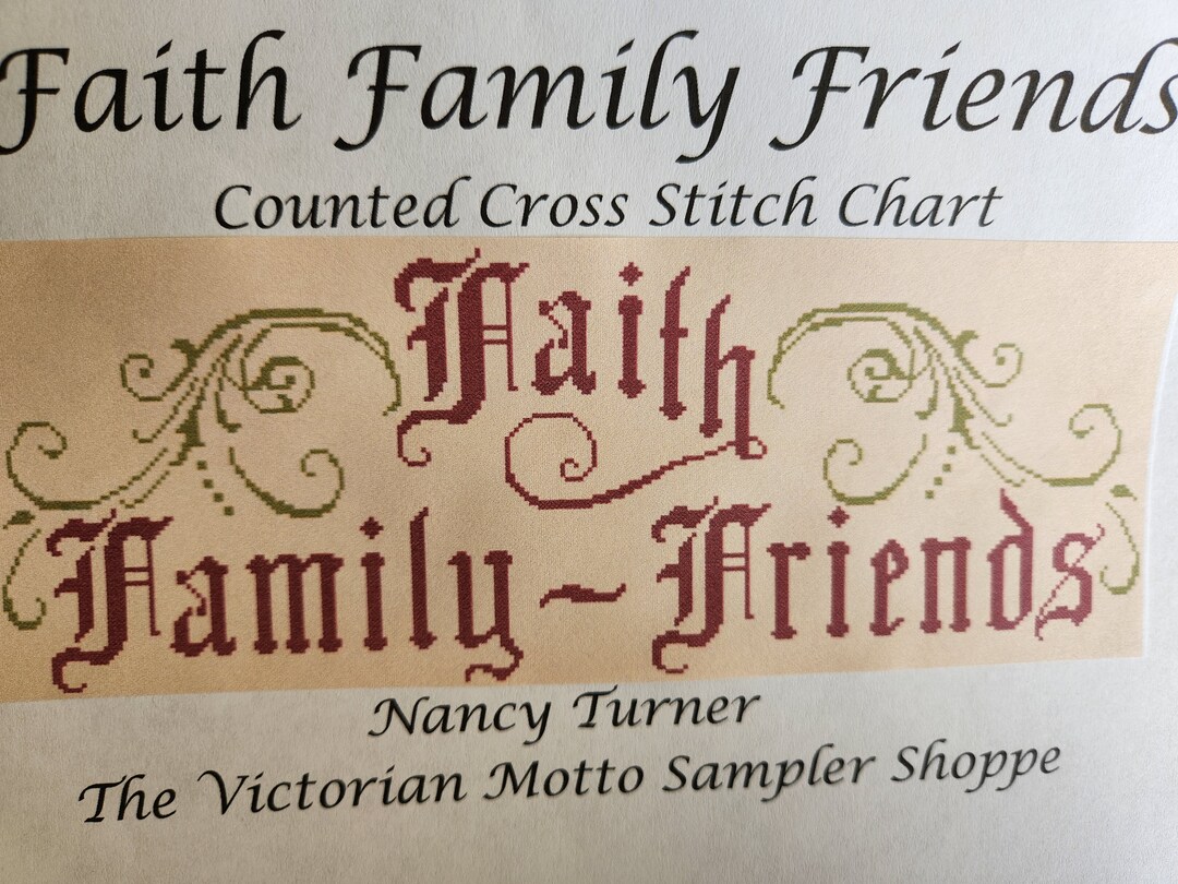 Faith Family Friends Cross Stitch Chart - Etsy