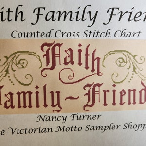Faith Family Friends Cross Stitch Chart - Etsy