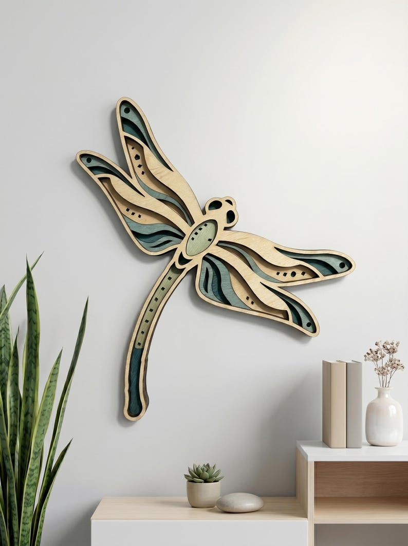 NB304 Dragonfly SVG | 6 Layers | Dragonfly Wall Art | Laser Cut ...