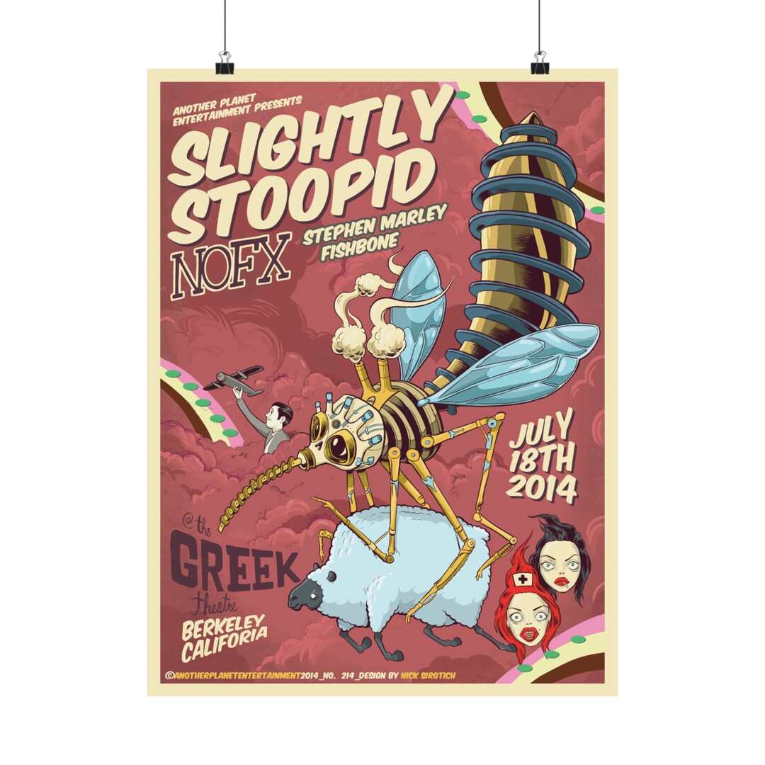 Slightly Stoopid NOFX Stephen Marley Concert Poster at Greek Theatre ...