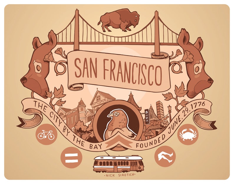 San Francisco Emblem Print - Etsy
