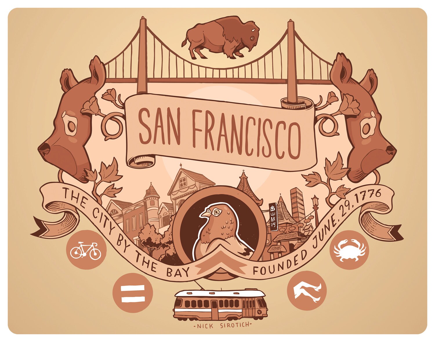 San Francisco Emblem Print - Etsy