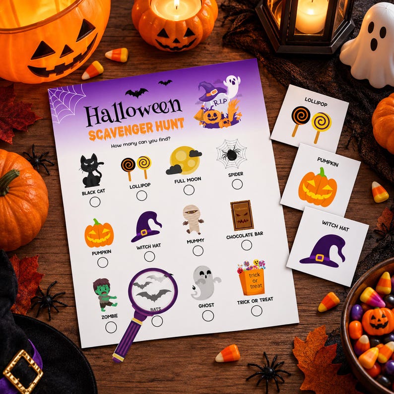 Halloween Scavenger Hunt for Kids | Printable Activity | Halloween ...
