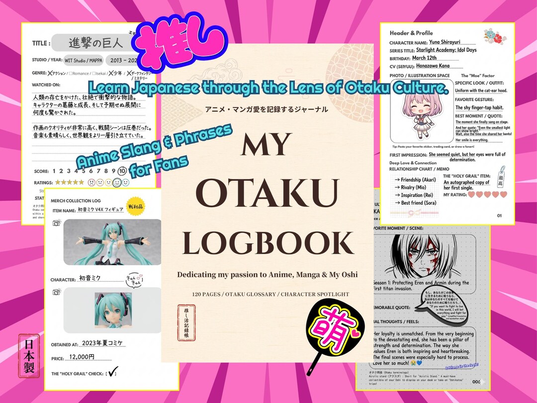 Anime Journal Printable Stickers, Manga Tracker Kit, Otaku Planner ...